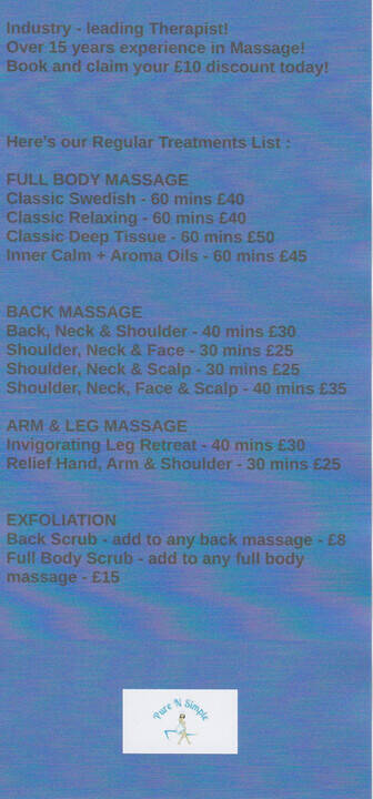 Pure N Simple - Massage Therapist in Nottingham, Nottinghamshire